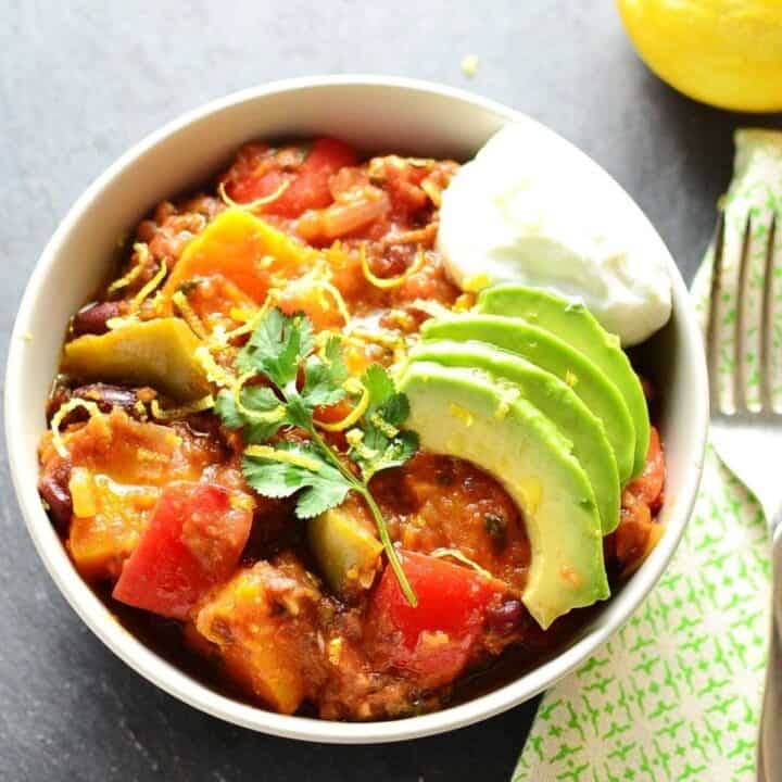 Roasted Butternut Squash Chilli - Everyday Healthy Recipes
