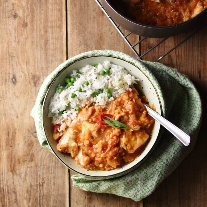 Coconut Milk Fish Stew with Red Lentils - Everyday Healthy Recipes