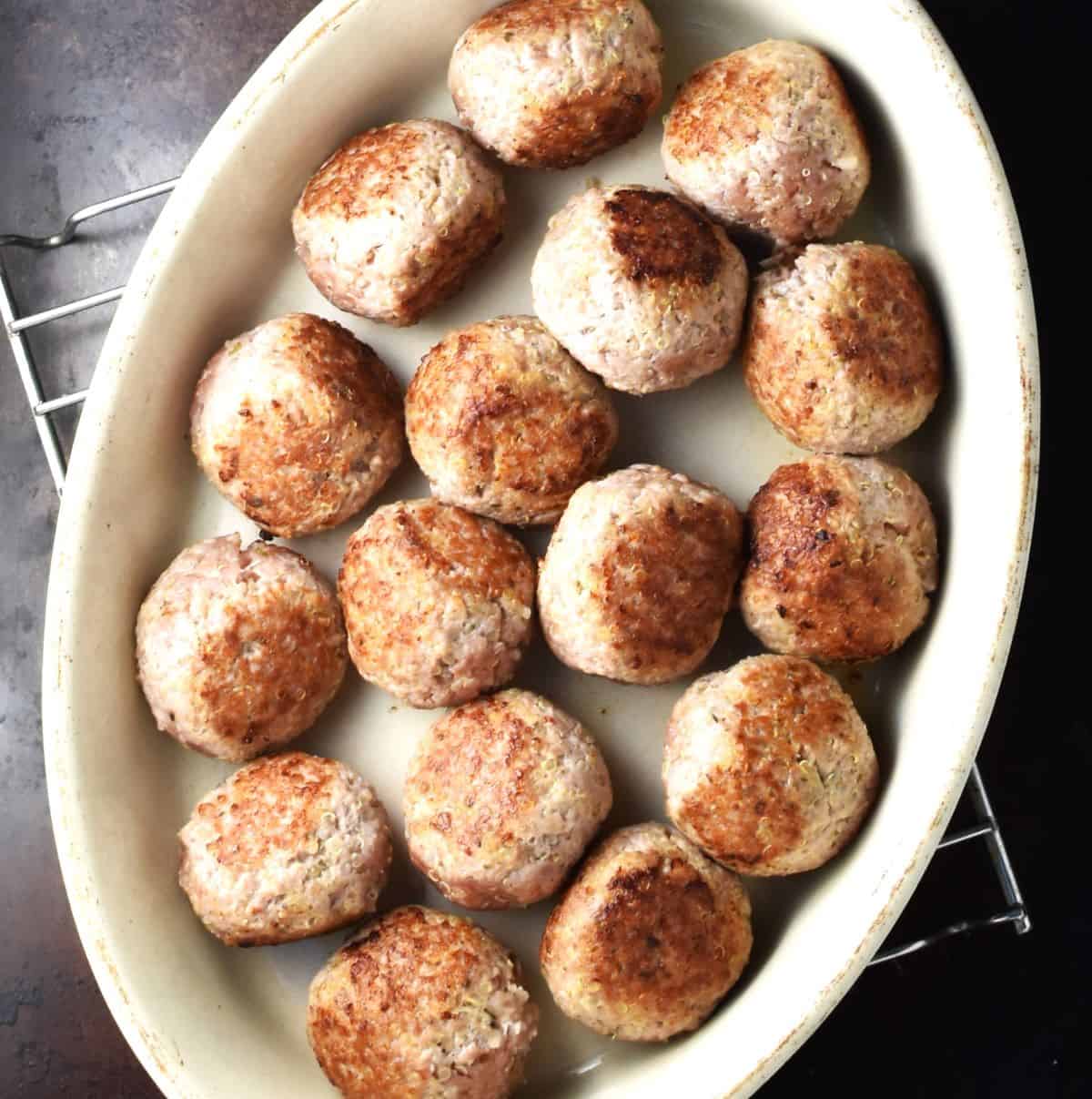 Turkey Quinoa Meatballs (No Egg or Breadcrumbs) - Everyday Healthy Recipes